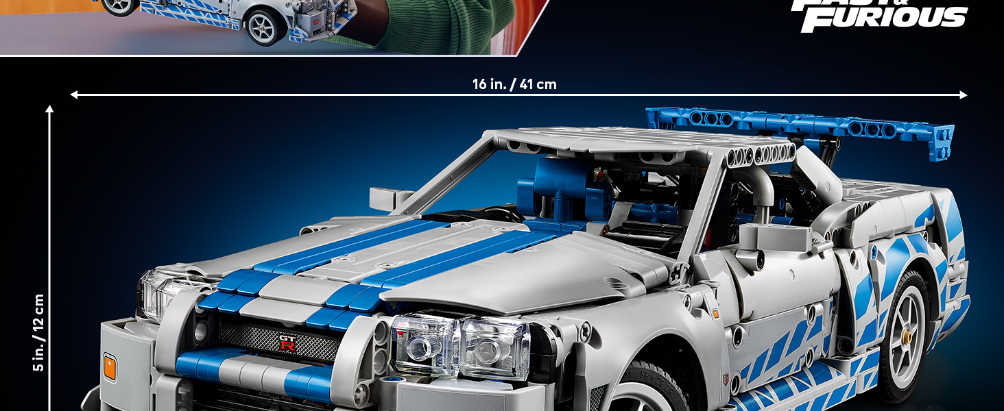 LEGO Technic 2 Fast 2 Furious Nissan Skyline GT-R R34 Automodell-Bauset für Erwachsene - mit ...