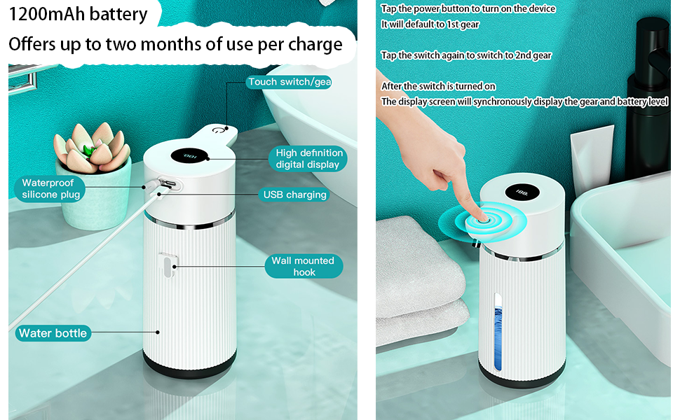 Amazon.com: Zannful 15oz (420ml) Touchless Automatic Foaming Hand Soap Dispenser,Countertop/Wall ...