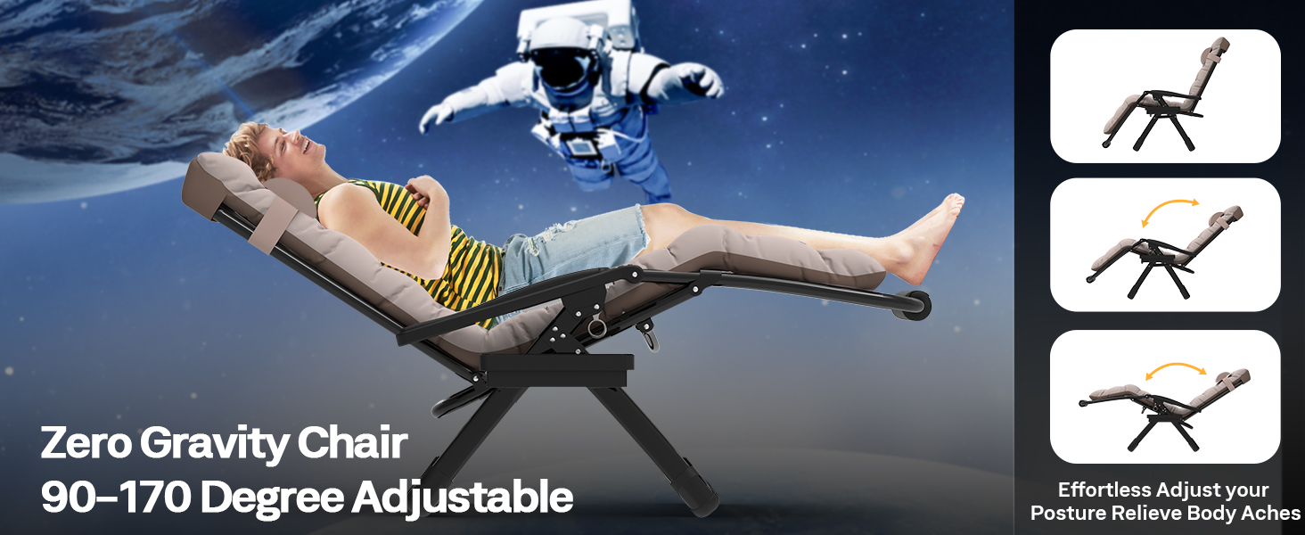 Amazon.com: Slendor Oversized Zero Gravity Chairs XL, Zero Gravity Lounge Chair, 29inch Large ...