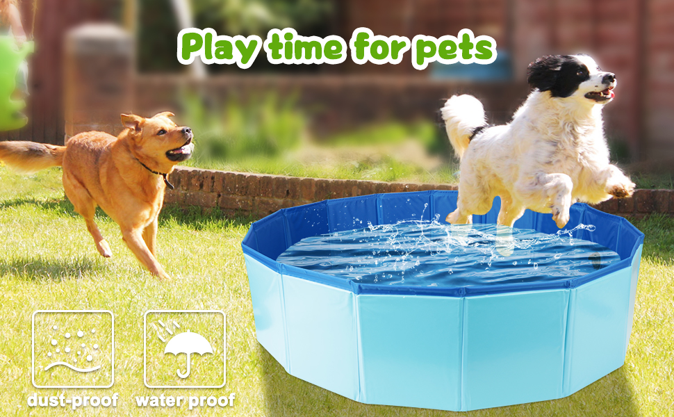 Amazon.com : Rypet Dog Pool Cover Foldable Round Pool Pet Collapsible Swimming Pool Cover Kiddie ...