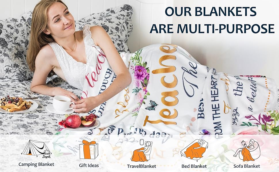 Amazon.com: Lviliss Teacher Appreciation Blanket Throw 60"x50" - Gift for Women, Birthday ...
