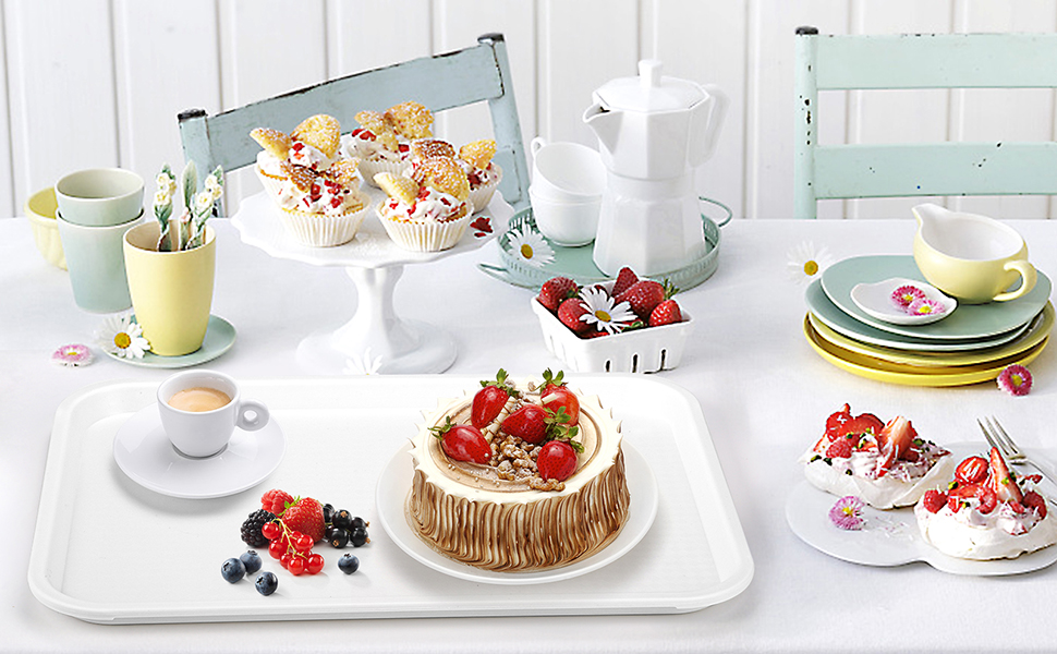 Amazon.com: Yarlung 8 Pack White Fast Food Trays, 16x12 Inch Plastic ...