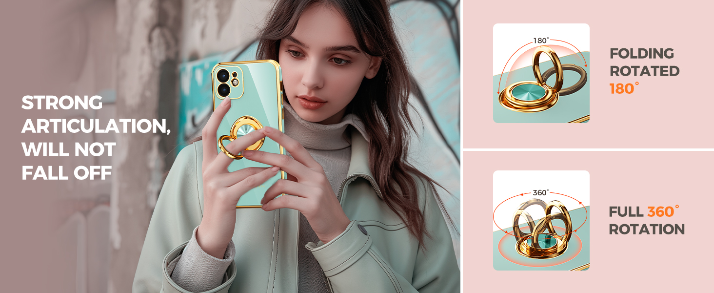 Amazon.com: Nonional Compatible for iPhone 12 Case with 2 Pack Screen Protector, 360° Rotatable ...