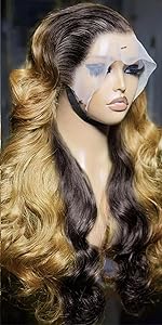 Amazon.com : KEIMIT 200% Density 13X6 Honey Blonde Lace Front Wigs Human Hair Pre Plucked 13X6 ...