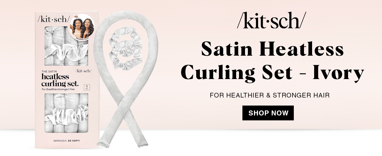 Kitsch Satin Heatless Hair Curler Set - Heatless Curls Overnight, Hair ...