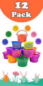 Evoio Easter Baskets for Kids, 24 Pack Plastic Easter Baskets Bulk for ...