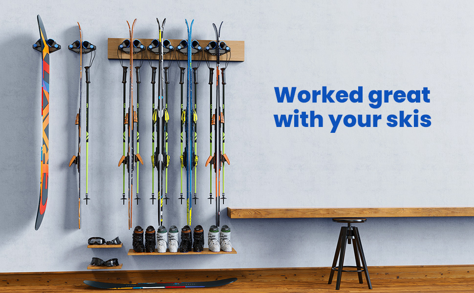 Amazon.com: Skifavs Ski Wall Mount, Snowboard Wall Storage Rack, Ski & Snowboard Rack For Garage ...