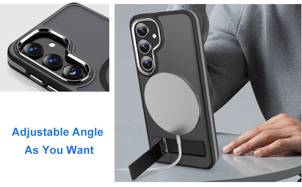 Amazon.com: MALEWOLF Strong Magnetic for Samsung Galaxy S24 Fe Case with 3 Stand Modes, Fits for ...