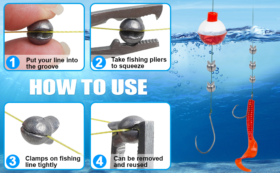 Amazon.com : OROOTL Split Shot Fishing Weights Sinkers, 170pcs Removable Split Shot Sinkers for ...