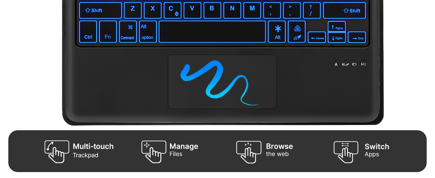 ProElite TouchPad Keyboard case for Apple iPad Pro 13 inch 2024 M4 with Pencil Holder, Magnetic ...