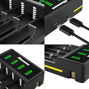 Universal 18650 Battery Charger, Hisewen Smart LED Display Charger for ...