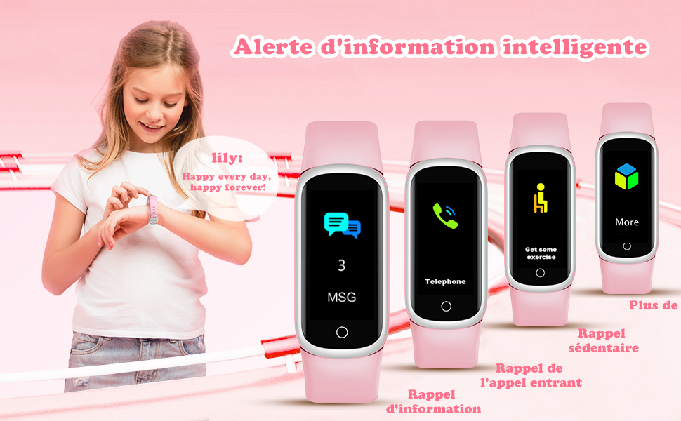 Montre Connectée Enfant Sport Smartwatch - Etanche Ecran Tactile Fille Connectee Bracelet Garcon ...