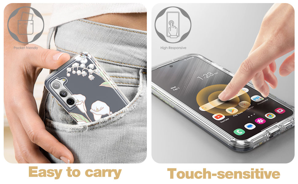 Amazon.com: SURITCH for Samsung Galaxy S23 Plus Case, [Built-in Screen Protector] [Dual-Layer ...