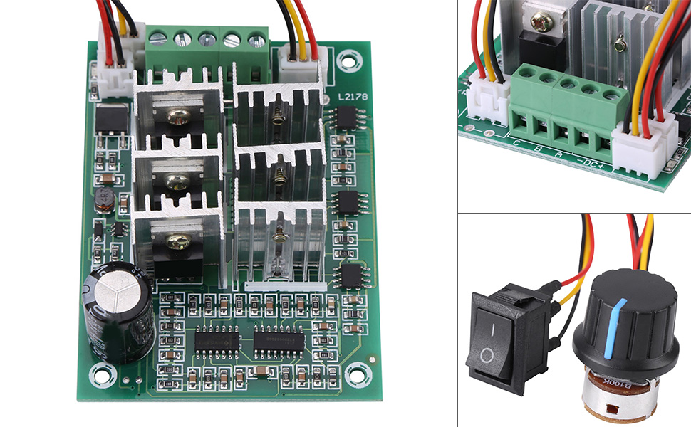 Drehzahlregler, DC 5V-36V 15A CW CCW 3-Phasen bürstenloser Motor ...
