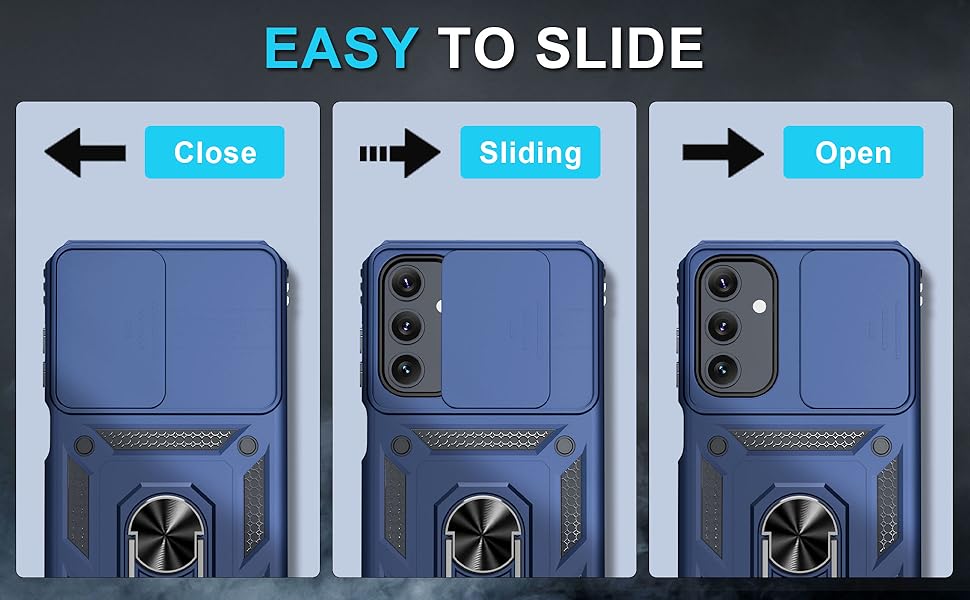 Amazon.com: Janmitta Compatible with Galaxy A15 5G Case Built in Slide Camera Lens Cover+Screen ...