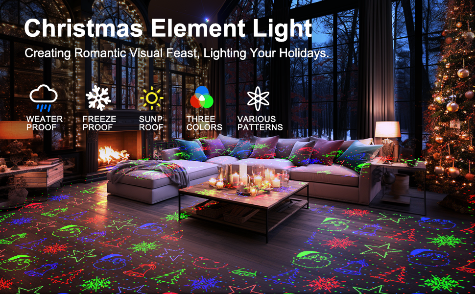 Amazon.com: Christmas Projector Lights Outdoor, RGB 3 Colors 6 Rotating ...