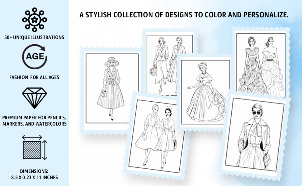 Amazon.com: Vintage Fashion Design: Coloring Book: 9798341279469: Shouse, Laura: Books