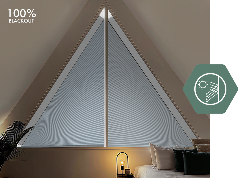 Amazon.com: Yoolax Smart Cellular Shades, Motorized Triangle Shaped Shades Honeycomb Blinds ...