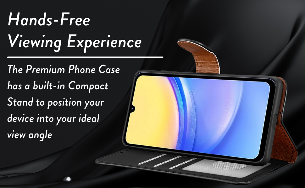 Amazon.com: iCatchy for Samsung Galaxy A15 Case Leather Wallet Book Flip Folio Stand View ...