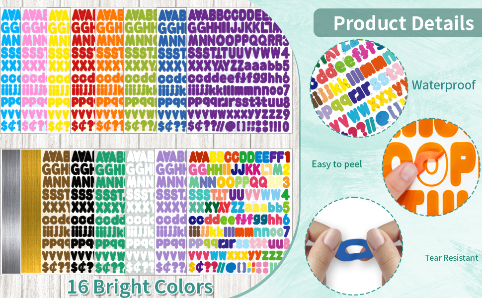 Amazon.com: Alphabet Sticker,1''Inch 12 Sheets White Letter Stickers ...