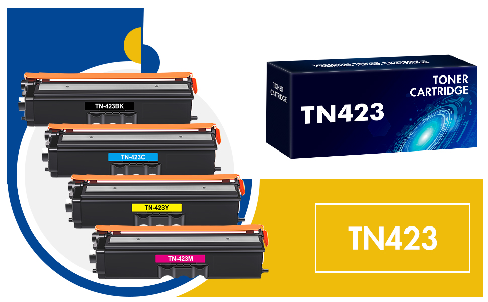 INFITONER 4er-Pack TN423 TN-423 TN-423BK Tonerkartusche Kompatibel für ...