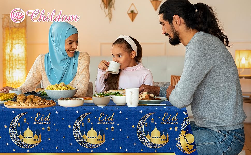 Amazon.com: Ramadan Decorations, Table Cloth Rectangle, 3Pack Blue ...