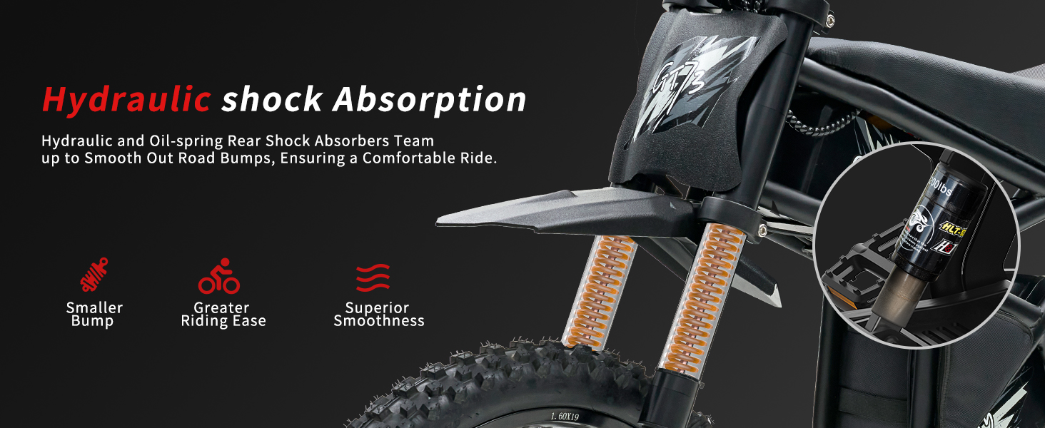 Amazon.com: GT73 Electric Dirt Bike for Adults - 37 MPH High-Speed, 85 Mile Range, 25" Fat Tires ...