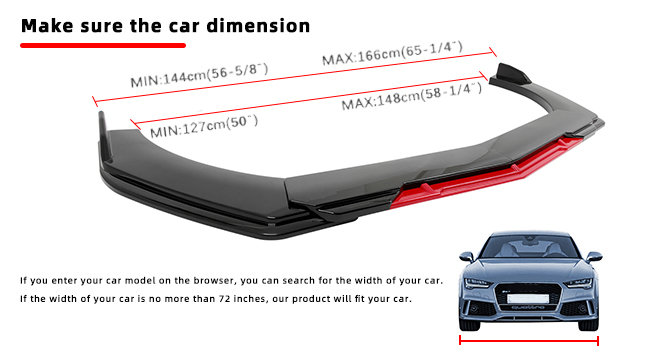 Amazon.com: DREAMIZER Universal Front Lip For Car,Adjustable Front Bumper Lip Chin Spoiler ...