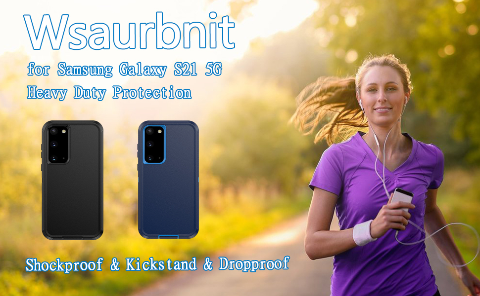 Amazon.com: Defender Case for Samsung Galaxy S21 5G, Wsaurbnit Heavy Duty Shockproof Rugged ...