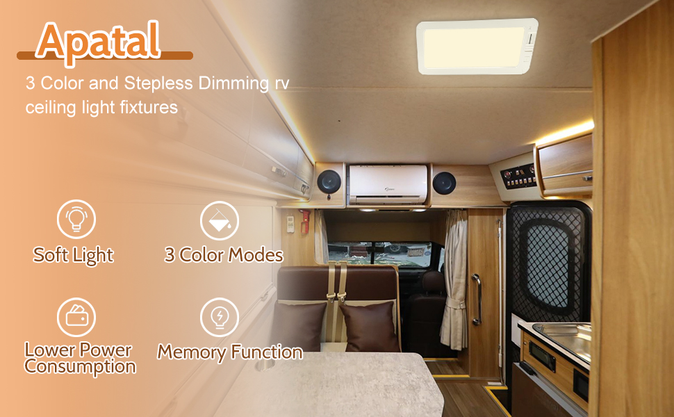 Amazon.com: Apatal RV Lights Interior 12V 3 Color LED Light 1000LM, 96 Camper LED Dome Light ...