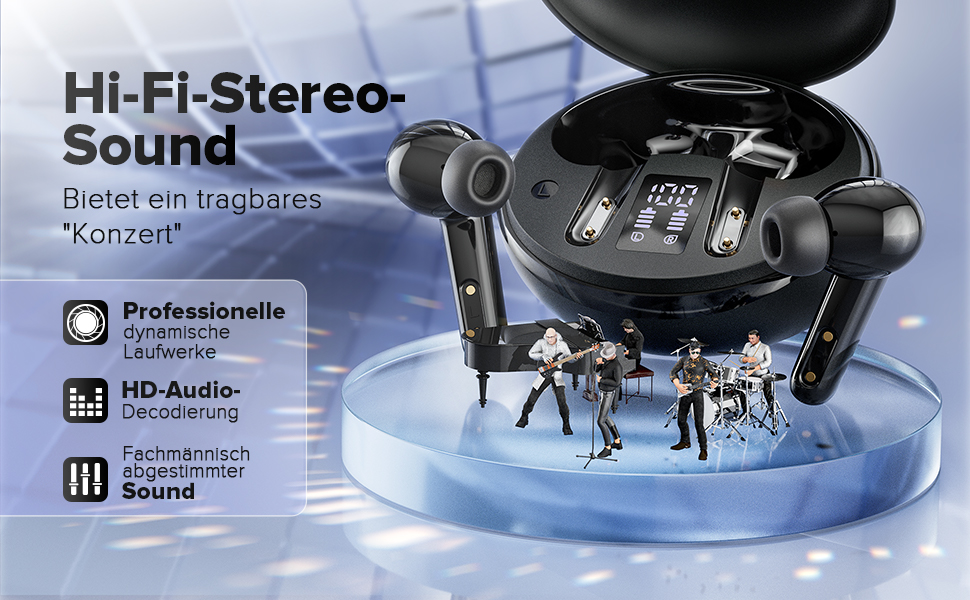 ENOMIR Bluetooth-Kopfhörer, Bluetooth 5.1, kabellos, mit 2 HD Mic ...