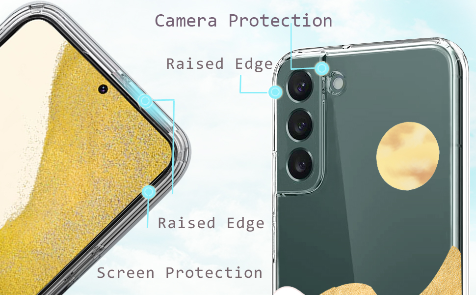 Amazon.com: Unov Case Compatible with Galaxy S22 Case Clear with Design Soft TPU Shock ...