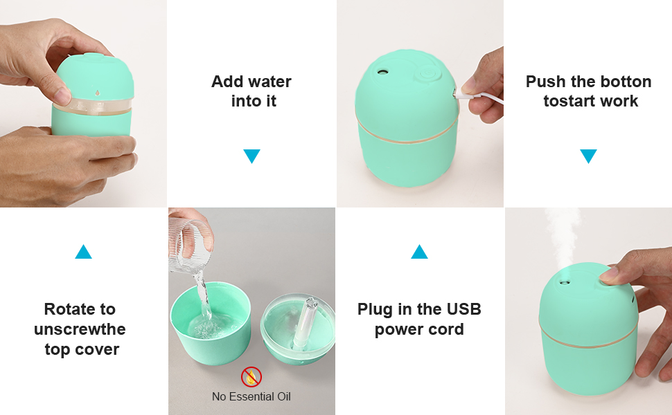 Amazon.com: Portable Small Humidifier, USB Personal Desktop Humidifier ...