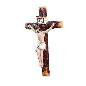 Buy KariGhar Resin Holy Cross, Jesus Christ, Cross Jesus, Statue Catholic Wall Hanging Idol for ...