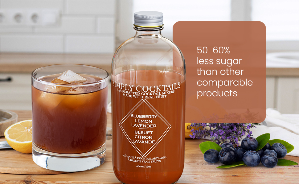 Amazon.com : Simply Cocktails Blueberry Lemon Lavender Cocktail Mixer. Perfect for Craft ...