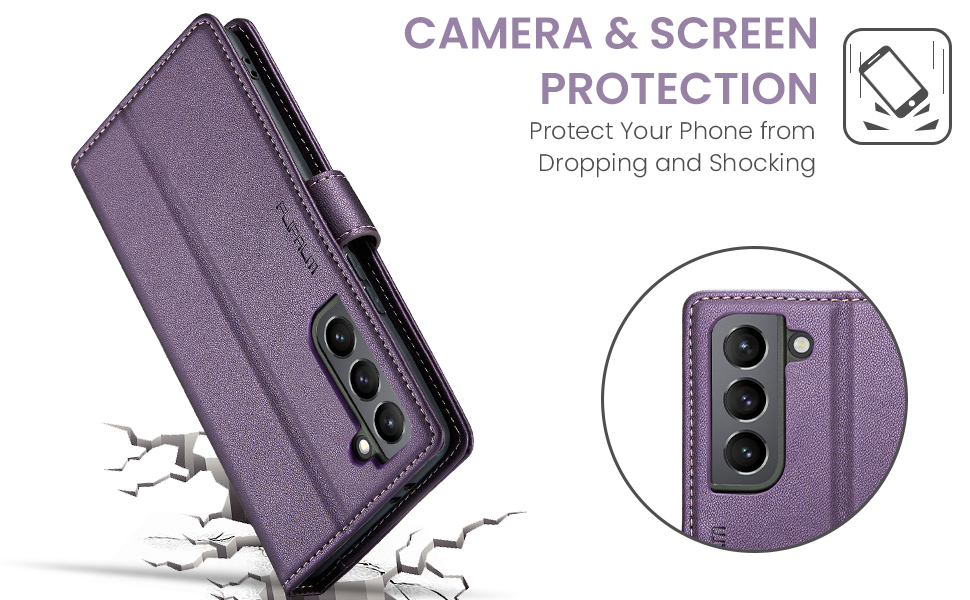 Amazon.com: FLIPALM Wallet Case for Samsung Galaxy S21, RFID Blocking Credit Card Holder, PU ...