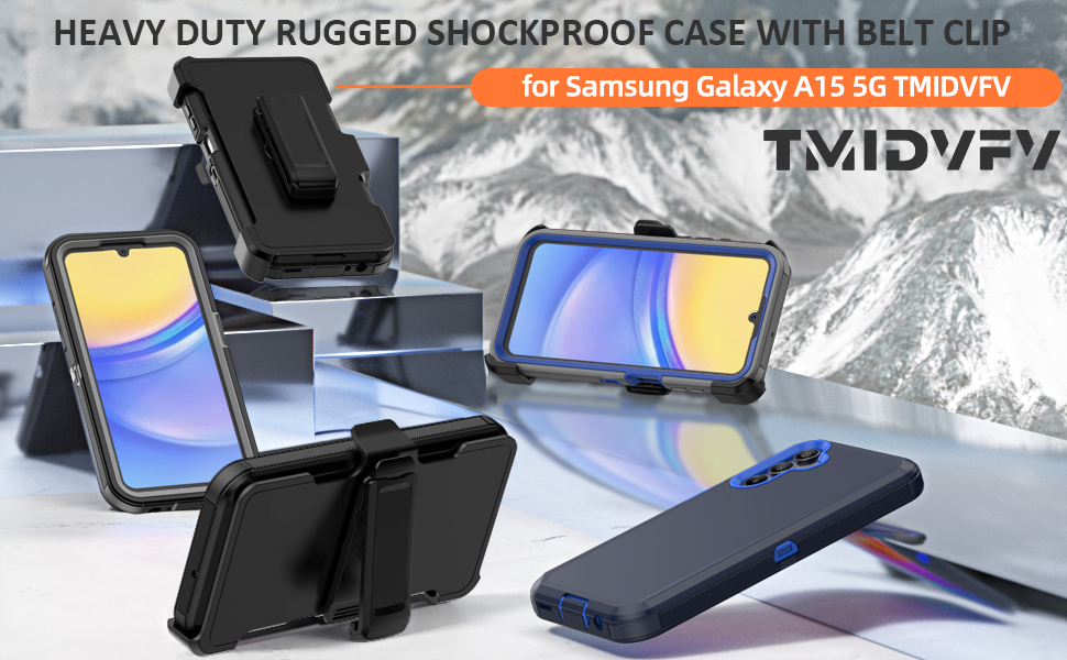 Amazon.com: TMIDVFV Compatible with Samsung Galaxy A15 5G Case, with Belt Clip Holster Heavy ...
