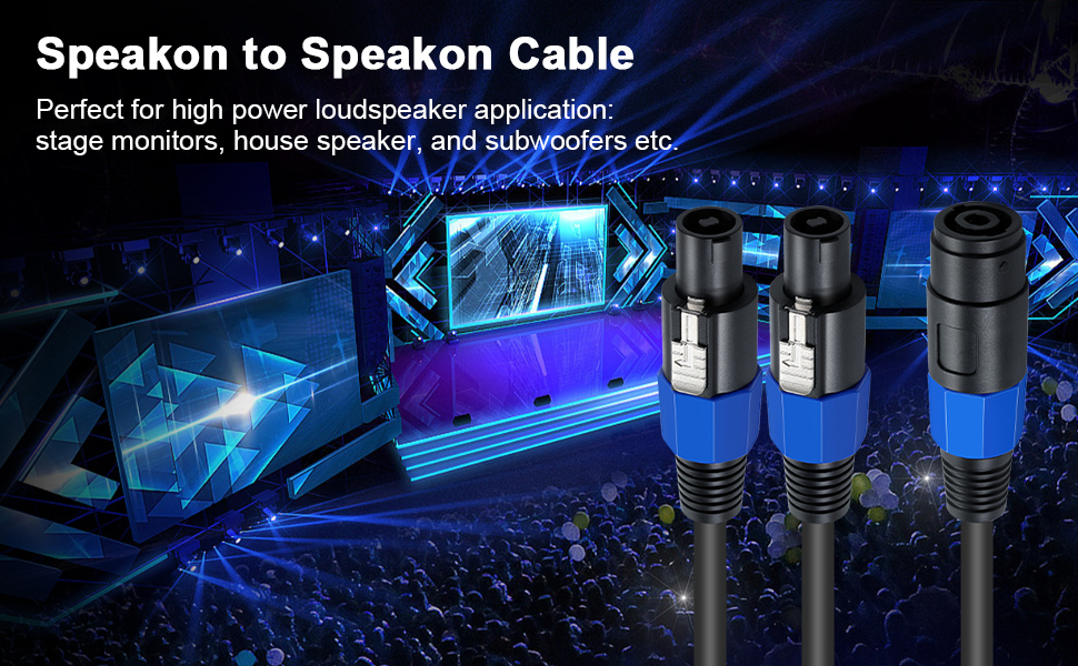 Amazon.com: Poyiccot Speakon Splitter Cable 1 Female to 2 Male Speaker Break Out Cable, 22 AWG ...