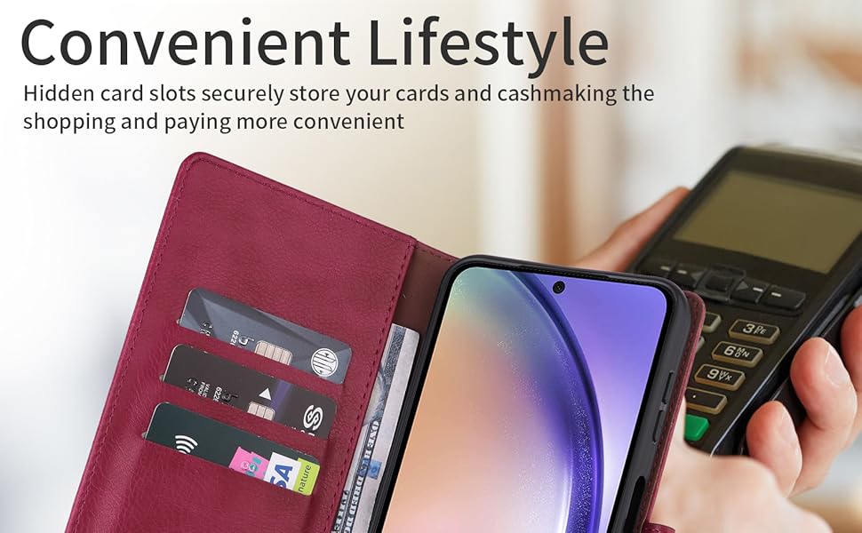 Amazon.com: LBYZCASE for Galaxy A54 5G Wallet Case with RFID Blocking Card Holder,Flip Folio ...