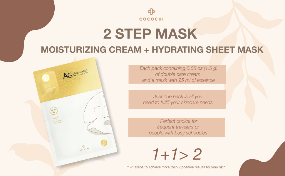 Amazon.com : COCOCHI AG Ultimate 2 Steps Facial Mask Pack of 5, Moisturizing Facial Sheet Mask ...