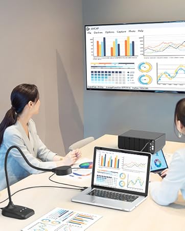 THUSTAND Visualiseur, USB Caméra de Documents, PC Webcam avec lumière ...