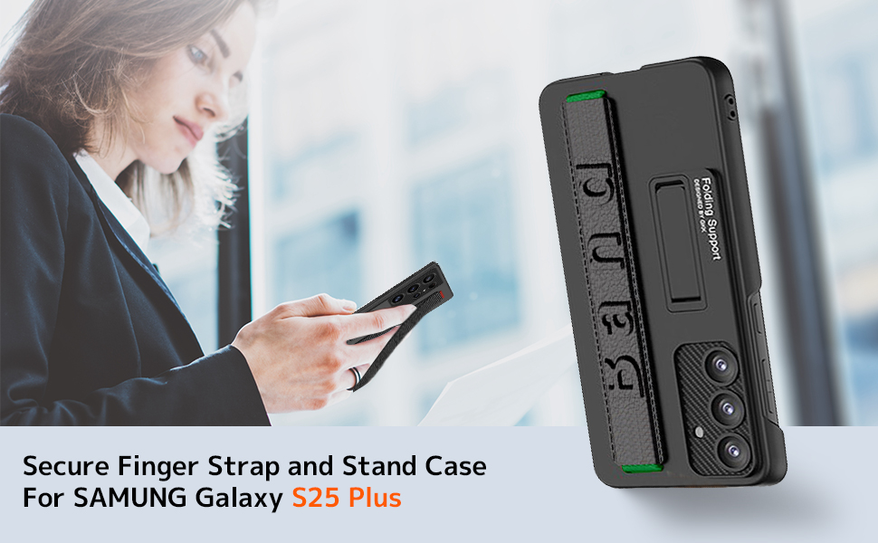 Amazon.com: NINKI Carbon Fiber Strap Case for Samsung Galaxy S25 Plus Phone Case with Hand Strap ...