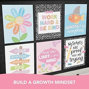 Amazon.com : Hadley Designs Motivational Posters for Classroom - 9 ...