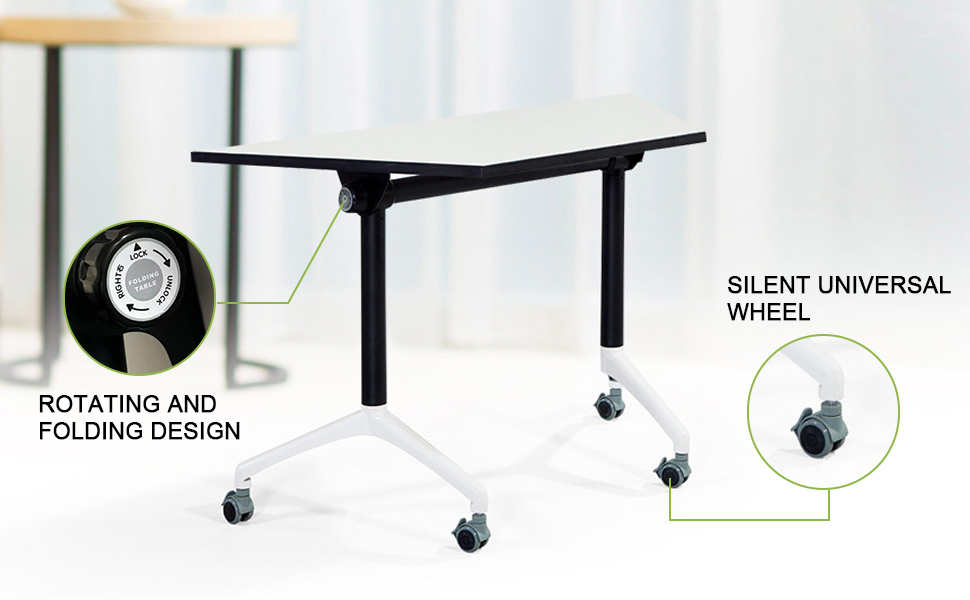 Amazon.com: czxhaery Conference Table Folding Conference Room Table On ...