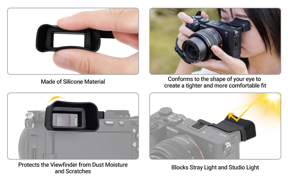 Amazon.com : A7CII A7CR Eyecup Eyepiece, Soft Silicon Extended Camera Eye Cup Viewfinder Special ...