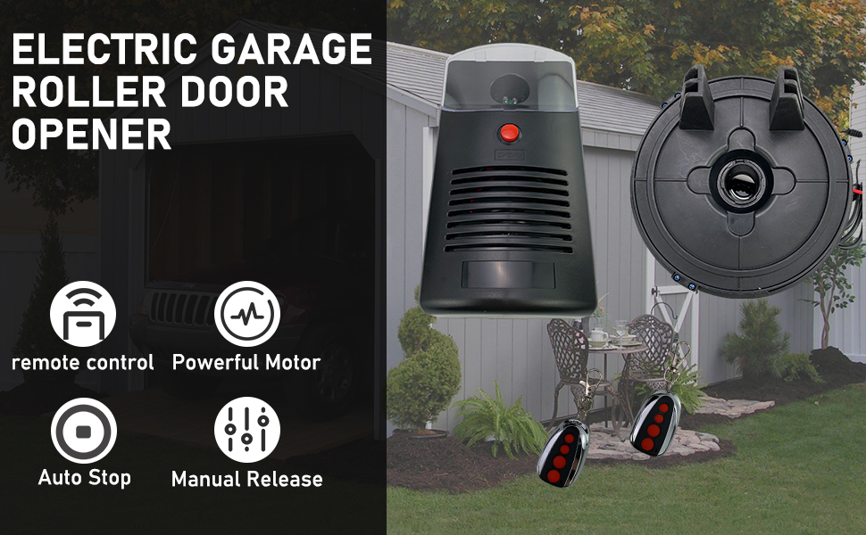 Garage Roller Door Opener,Electric Roller Garage Door Opener Automatic Opener with 2 Remote for ...