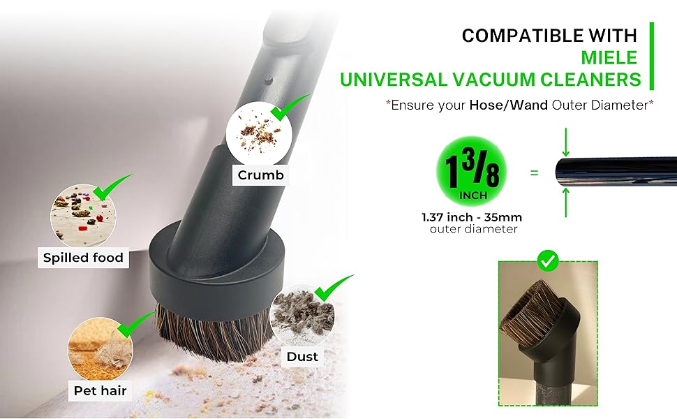 Amazon.com: For Miele 2Pack Round Horsehair Dust Brush Vacuum ...