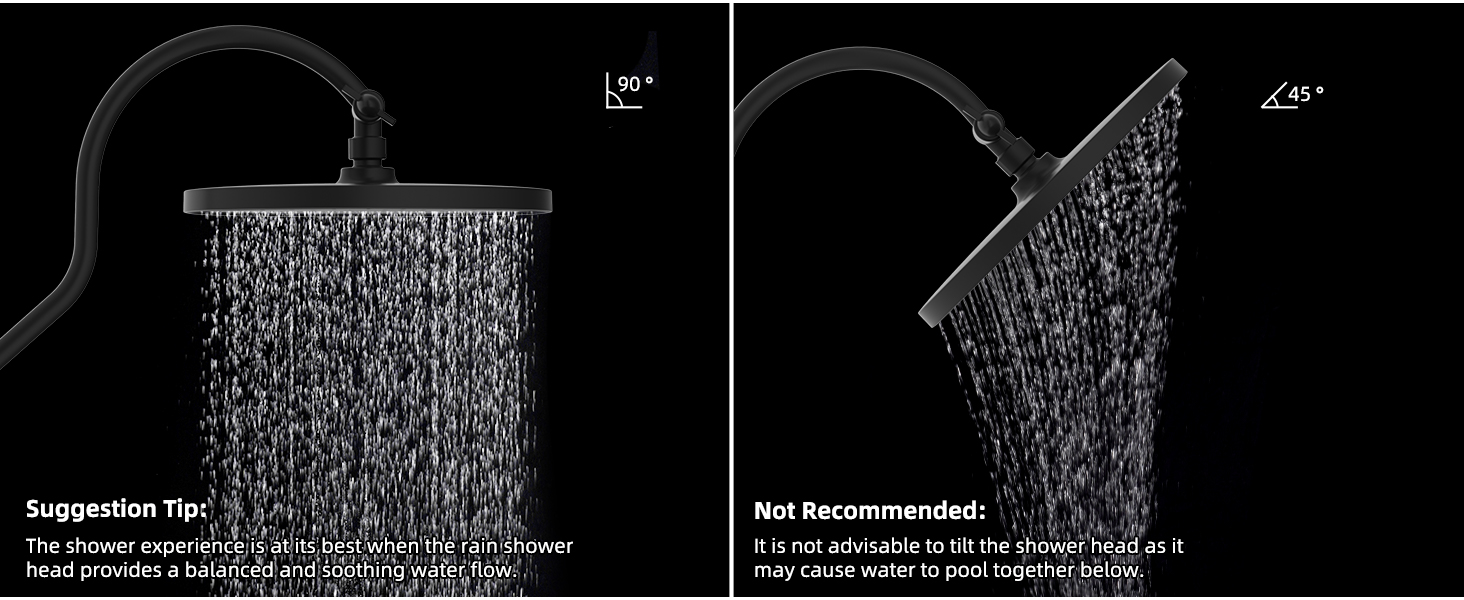 Hibbent Self-cleaning Shower Head, 10'' High Pressure Rainfall Shower Head, Showerhead Combo ...