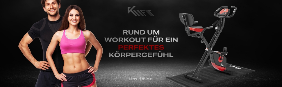 KM Fit 2in1 Heimtrainer Fahrrad mit LCD-Display | Fitnessbike klappbar | Hometrainer 16 ...