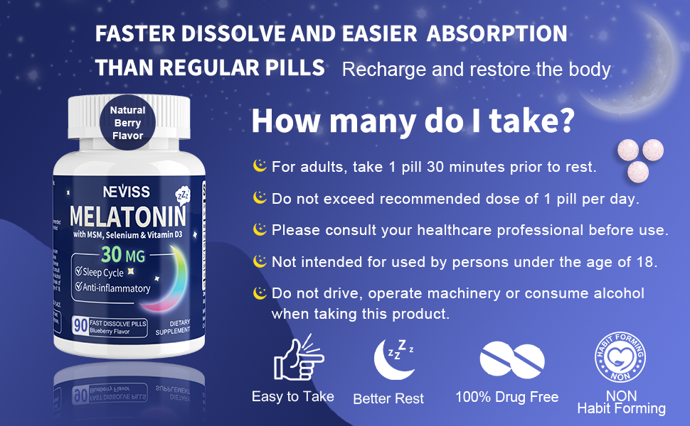Amazon.com: Melatonin 30 mg for Adults - Fast Dissolve & Chewable ...